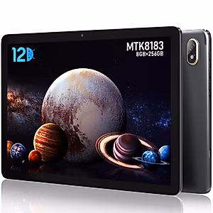 2024 Newest 10.1 Inch Android 12 Tablet with 8GB RAM 256GB ROM 1TB Expand,2.0Ghz Octa Core Tablet,1280*800 HD IPS Display,5+2MP,8 Hour Battery,2.4/5G WiFi,Bluetooth 5.0,Hotspot,FM,GPS(Gray)