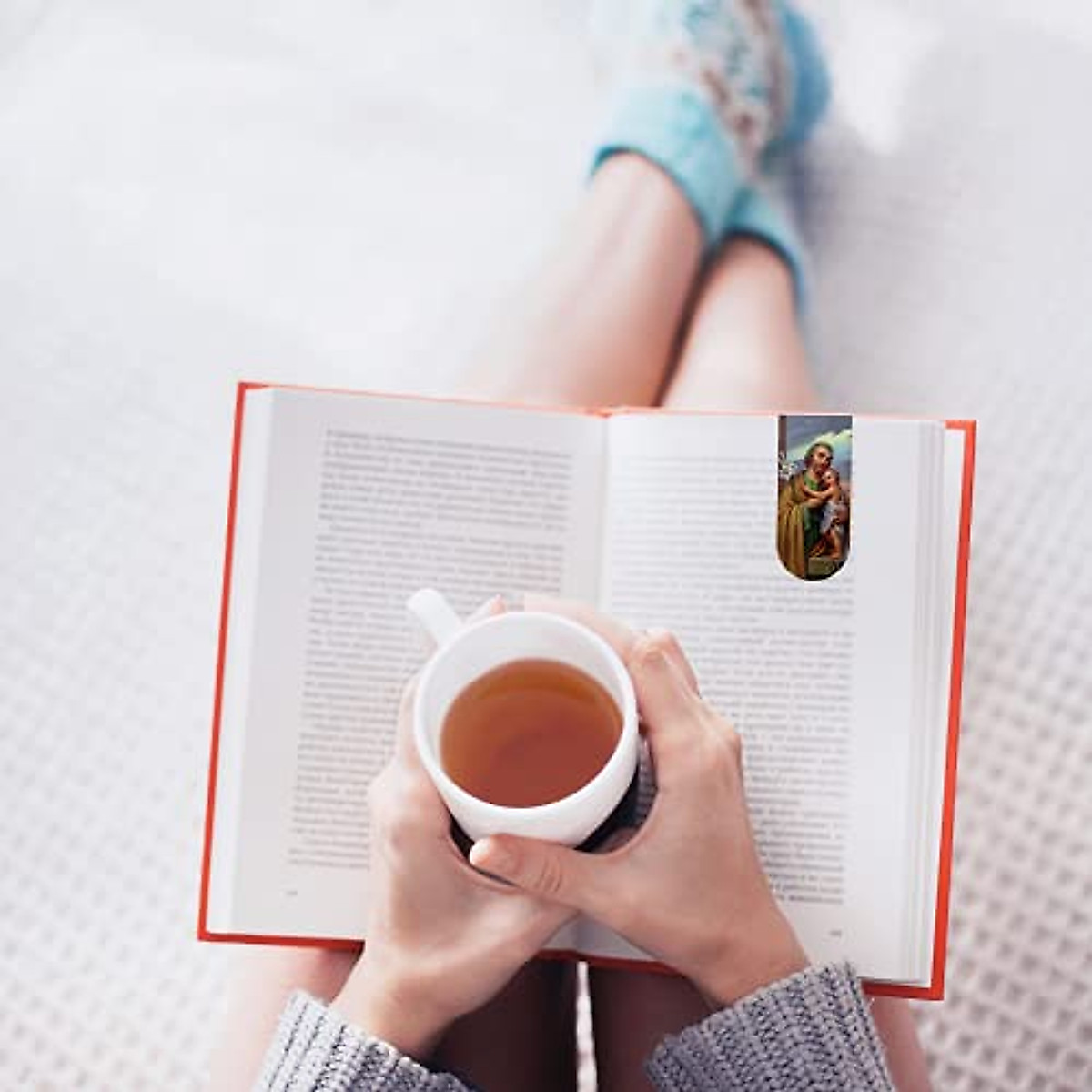 Foldable St Joseph The Protector Magnetic Bookmark for Men with Prayer on The Back, Religious Gifts for Catholic Fathers, 3 Inches