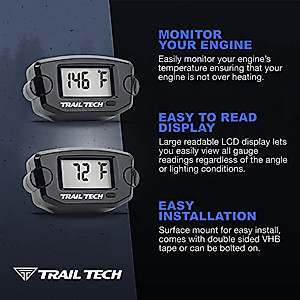 Trail Tech 742-EH1 TTO Temperature Digital Gauge 19mm Radiator Hose Sensor