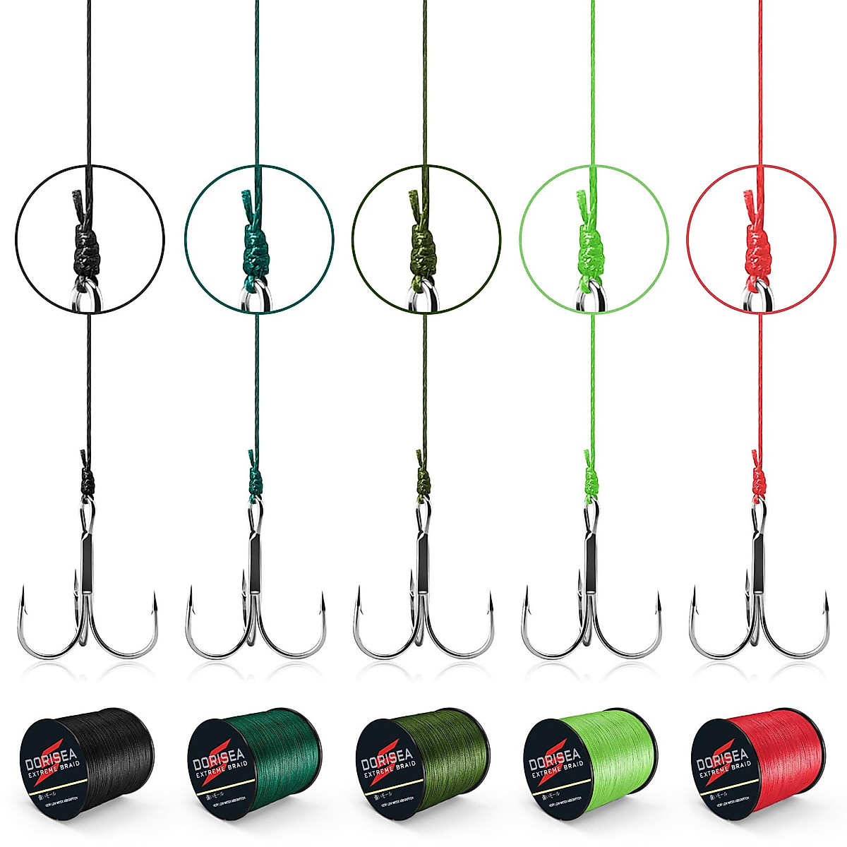 Dorisea Extreme Braid 100% Pe Moss Green Braided Fishing Line 109Yards-2187Yards 6-550Lb Test Fishing Wire Fishing String Incredible Superline Zero Stretch (100m/109Yards 6lb/0.10mm)