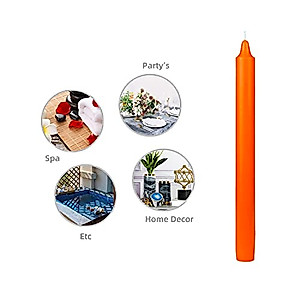 10 Inch Orange Straight Taper Candles