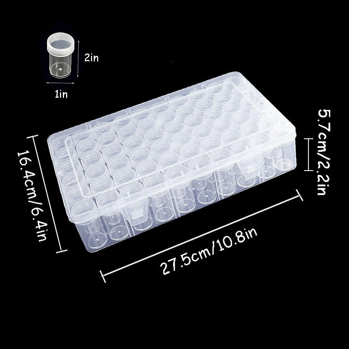 MIAO JIN 60 Grids 5D Diamond Painting Box Portable Clear Storage Containers With Label Stickers and Lids for Beads Seeds Glitter Rhinestones Jewelry Diamond Dots Crafts DIY Accessories(60 Jars)