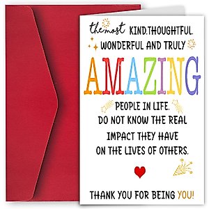 ONECHI Cute Thank You Card for Best Friend Bestie, Appreciation Card for Teacher Boss Coworker Doctor, Sweet Friendship Card for Him Her, Thank You for Being You
