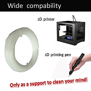 NovaMaker 3D Printer Cleaning Filament 1.75mm Natural, 0.1kg(0.22lb), Dimensional Accuracy +/- 0.05mm, Fit All FDM 3D Printers