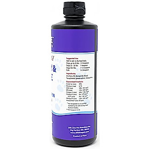 Life Line Pet Nutrition Wild Anchovy & Borage Oil - Premium Fish Oil Supplement for Dogs and Cats with Skin Sensitivites, 26 Fl Oz