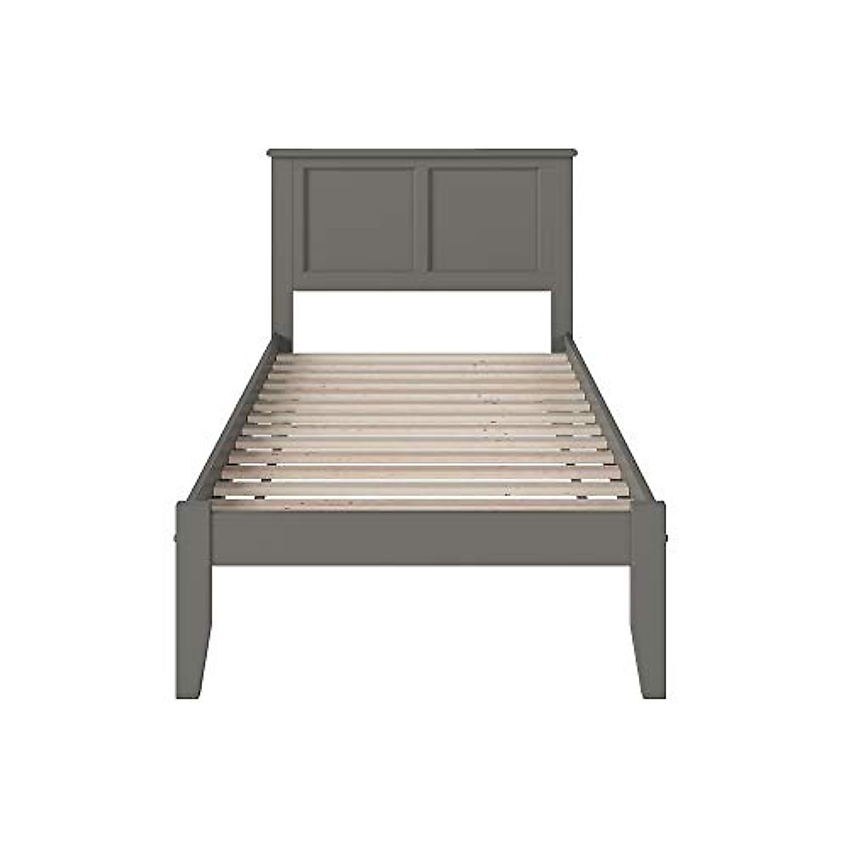 Atlantic Furniture AR8611009 Madison Platform Bed with Open Foot Board, Twin XL, Grey