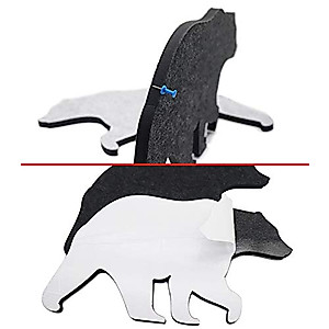 Omitfu Bulletin Strip Bar 2Pcs Bear Shape Felt Pin Board Self Adhesive Cute Bulletin Memo Boards Strip Wall Decorative Tiles with Pushpins - 14 x 8 x 0.5 inches