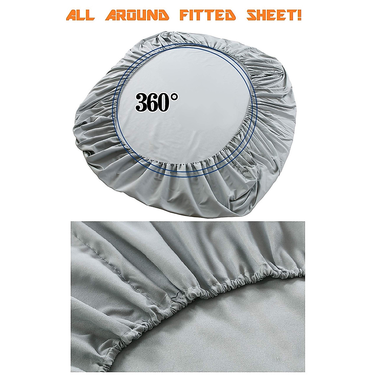 Elegant Comfort Luxury Soft Bed Sheets Paisley Pattern - 1500 Premium Hotel Quality Microfiber Softness Wrinkle and Fade Resistant (6-Piece) Bedding Set, Full, Grey