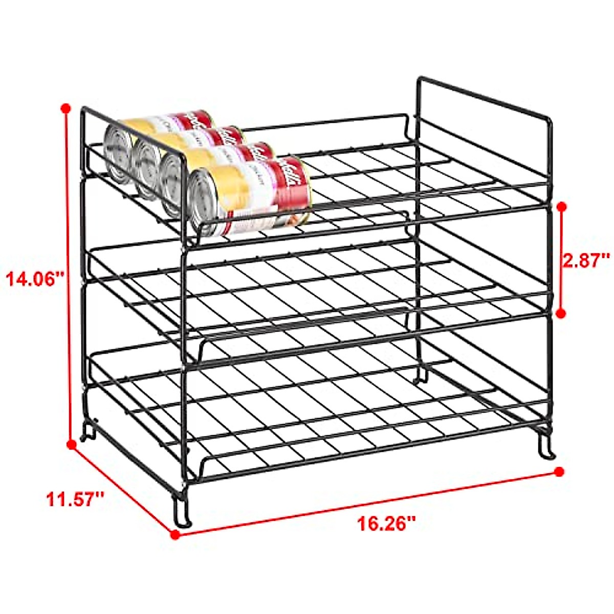 2 Pack- SUFAUY Can Rack Organizer, Stackable Can Storage Dispenser Holds up to 72 Cans for Kitchen Cabinet or Pantry, Bronze