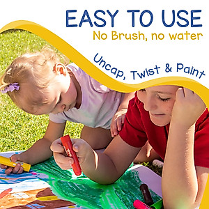 Tempera Paint Sticks (30 Large Paint Sticks) - Paint sticks for Kids Washable - Safe Arts and Craft Paint Sticks for Toddler or Child Use - For Wood Paint, Glass Paint, Rock Paint, or Poster Paint