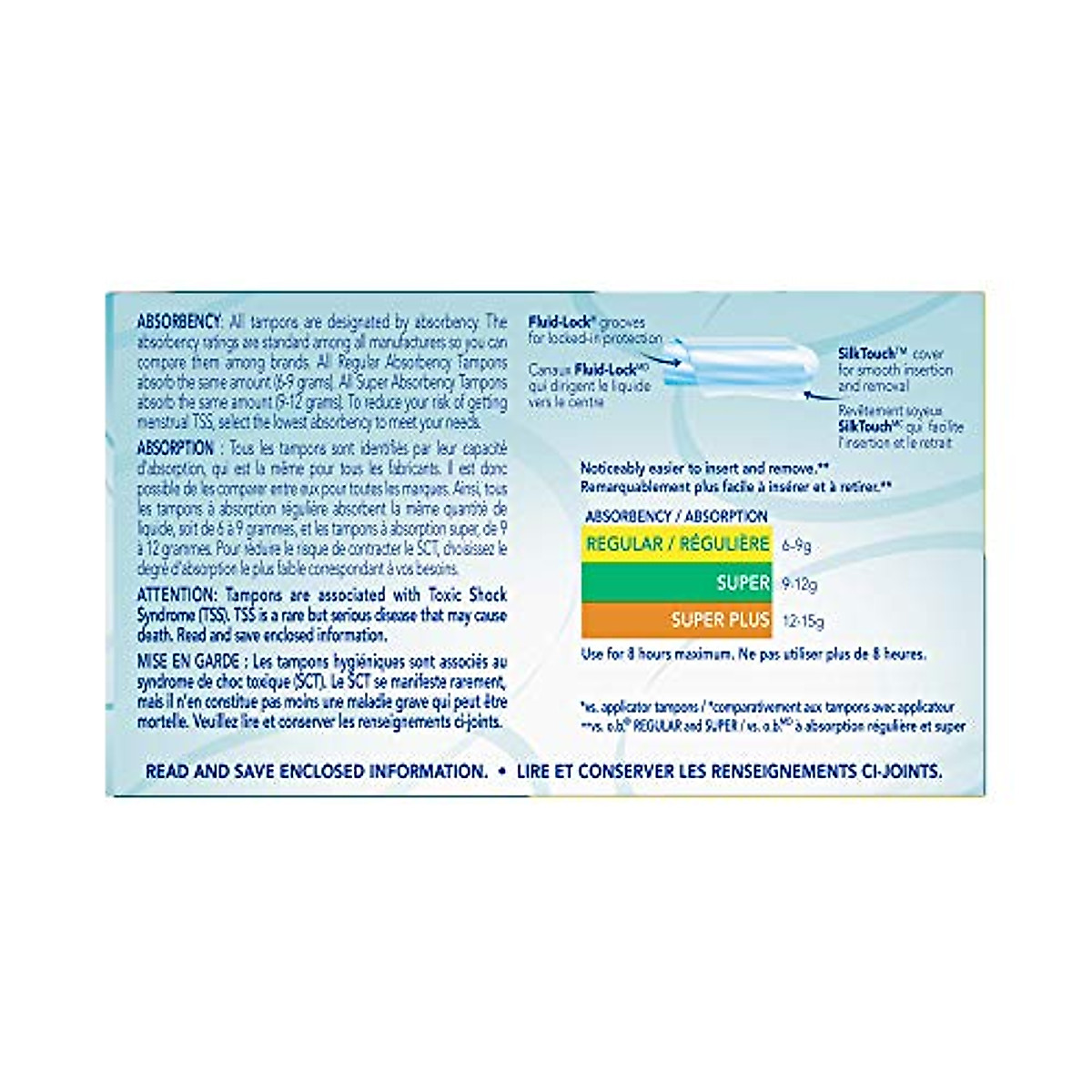 o.b. Pro Comfort Applicator Free Digital Tampons, Regular and Super Multi-Pack - 40 Count