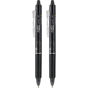 PILOT FriXion Clicker Erasable, Refillable & Retractable Gel Ink Pens, Fine Point, Black Ink, 2-Pack (31460)