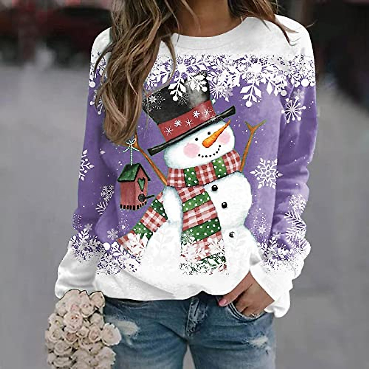 Women Ugly Christmas Sweatshirt White Sweater Shirt top Pullovers Christmas Graphic Hoodies Pullover Sweatshirts 3D Novelty Graphic Print Fall Clothes Cropped Bolero Cardigan Shrugs Fall Sweatshirts