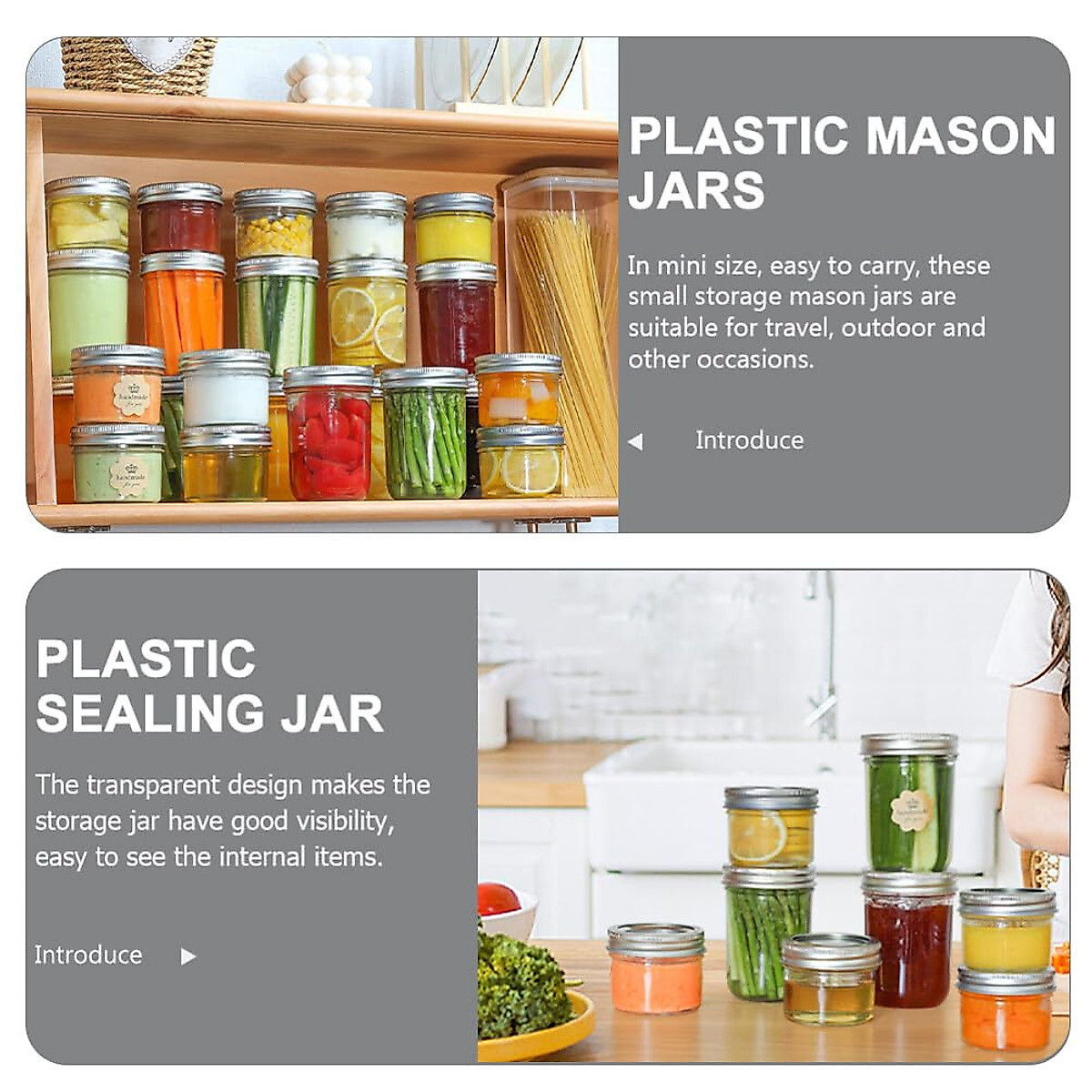 Kichvoe 6pcs honey pot honey jar jars syrup dispenser plastic sealing jar jam storage bottles sealing jam bottles clear jam jar for home jam jar with lid pet plastic small Mason