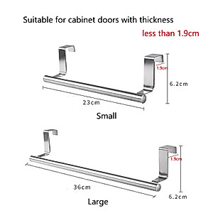 ZZZYW Stainless Steel Towel Rack Bathroom Towel Rack Kitchen Cabinet Door Hanging Storage Rack Wall-Mounted Towel Rack (Color : Small 23cm)