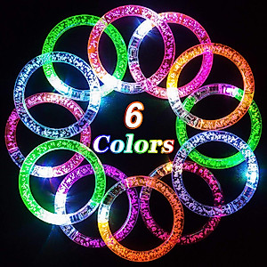 24 Pack Patriotic Glow In The Dark LED Bracelets Memorial Day Party Favors for Kids Adult Party Supplies Flashing Light Up Bracelet Glow Sticks Party Toys 4th of July Accessories Birthday Games Gifts