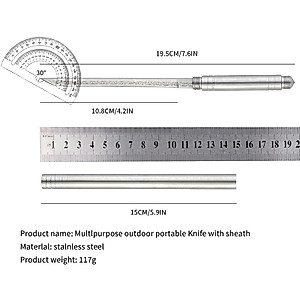 Four Seasons Stainless Steel Knife, All Steel Solid Handle for Home Use, Outdoor Camping, Fishing Knife EDC Multi-tool with Glass Breaker - 13.5in