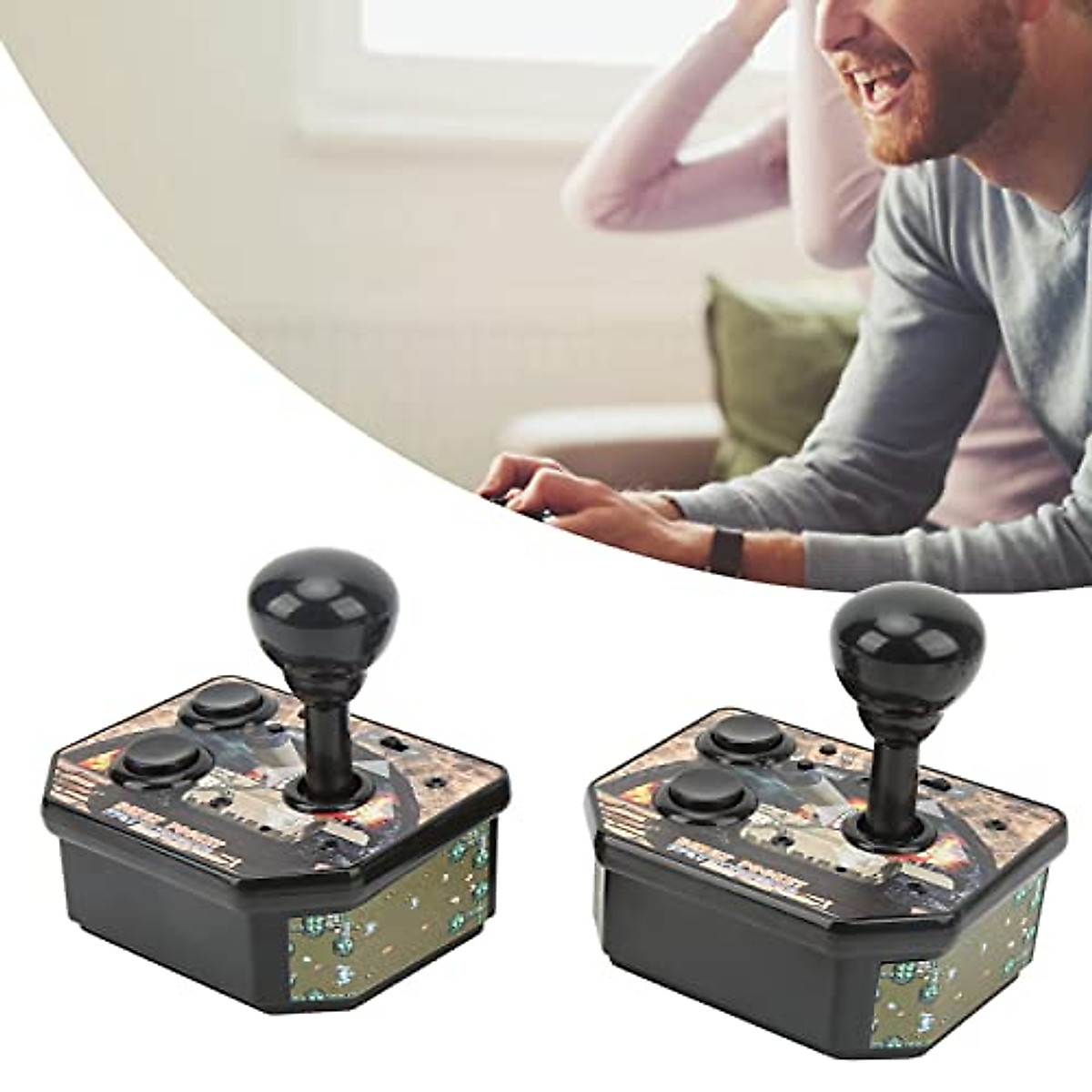 Luqeeg Double Joystick Game Console, Handheld Game Console Arcade Game Console with Various Classic Games Double Player Joystick Game Controller Gaming System, Plug & Play (Black)