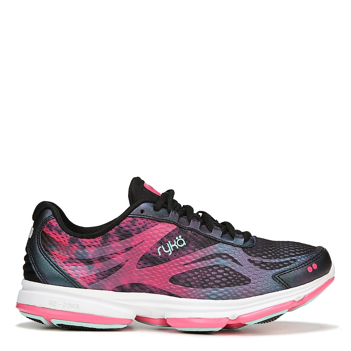Ryka Women's Devotion Plus 2 Walking Shoe, Black Pink, 8.5 US