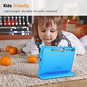 Fintie Shockproof Case for Samsung Galaxy Tab S6 10.5" 2019 (Model SM-T860/T865/T867), Kiddie Series Light Weight Convertible Handle Stand Kids Friendly Cover with Built-in S Pen Holder, Blue