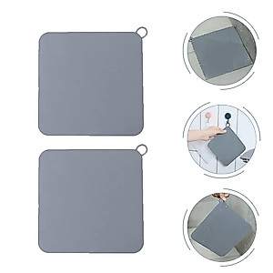 BESPORTBLE Bathtub Drain Plug 2pcs Tub Stoppers Silicone Floor Drain Anti- Odor Mat Square Drain Plugs Sewer Cover Bathtub Hair Stopper for Kitchen Bathroom Toilet 12cm Grey Tub Drain Stopper