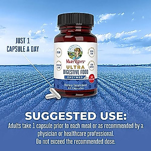 MaryRuth Organics Ultra Digestive Enzymes Capsules | Up to 2 Month Supply | Supplement for Gut Health Support | Digestion & Immune Support with Amylase | Lipase & Lactase | Vegan | 60 Count