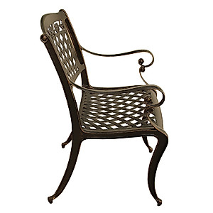 Oakland Living Rose Outdoor Aluminum Dining Chair, Bronze