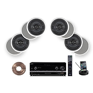 Sony HD Digital Cinematic Sound 770 Watts 7.1 Channel 3D A/V Receiver + Yamaha Custom Easy-to-Install Natural Sound in-Ceiling 3-Way 100 watts Speaker (Set of 4) with Dual Twee