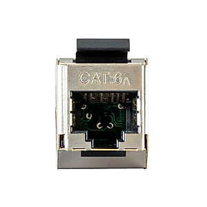 Monoprice Shielded Straight Through Cat6A RJ45 Keystone in-Line Coupler - 10G, Use for Networking As an Extender Between Two Patch Cables, Silver