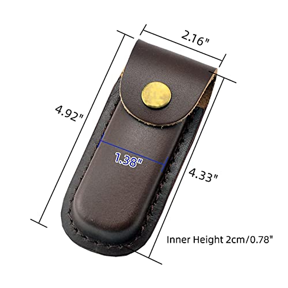 Multitool Sheath, Leather Knife Sheath for Multitools, Pocket Knife Holder Belt Loop Case, Knife Pouch Belt Sheath, Knife Holster for Carrying Folding Knife, Swiss Army Knife, Small Knife (Brown)