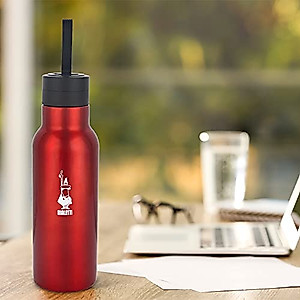 Bialetti - Stainless-steel Water Bottle 25oz: Double-Layered Vacuum Insulated, Keeps Drink Cold for 24 Hours and Hot for 12 Hours, Red