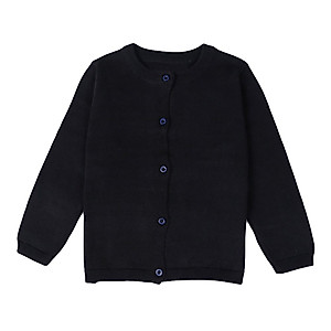 Baby Boys Girls Button-Down Cardigan Toddler Cotton Knit Sweater Black 90