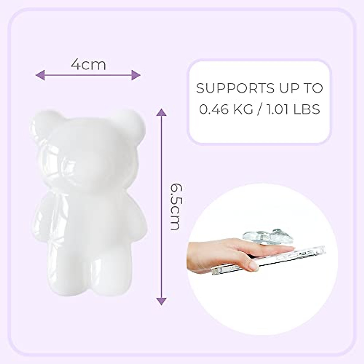 Lito.Dito Cute Bear & Heart Shape Expandable Collapsible Mobile Phone Grip Stand Holder for Smartphone Tablet Cell Phone Accessory  (Milky Pink Bear)