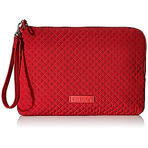 Vera Bradley Women's Microfiber Wristlet With RFID Protection, Cardinal Red, One Size