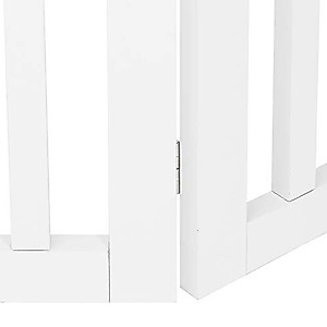 Epetlover Extra Wide Dog Gate 24 Inch High Freestanding Indoor Pet Door for House Doorways Stairs Halls, Foldable Wood Outdoor Safety Fence 4 Panels, White