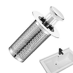 Bathroom Sink Stopper Hair Catcher,Pop Up Sink Drain Filter with Removable Stainless Steel Filter Basket Hair Catcher,Bathroom Sink Strainer,for Kitchen,Bathtub,Sink Water Pipe and Floor Drain