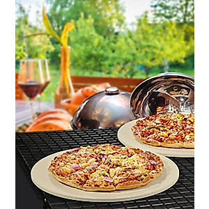 Concord Pizza Stone (2 Pack) with Cordierite Heatwell Technology. Pizza and Bread Baking, Grilling Stone. Durable and Safe (15" Round)