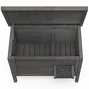 GDLF Outdoor Cat House Feral Cat Enclosure 100% Insulated All-Round Foam Weatherproof Solid Wood Large Size for Multiple Cats 34.5" L*21.5" W*27.2" H