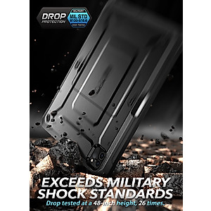 SUPCASE Unicorn Beetle Pro Series Case for iPad Pro 11 Inch (2022/2021/2020), Support Apple Pencil Charging with Built-in Screen Protector Full-Body Rugged Kickstand Protective Case (Black)