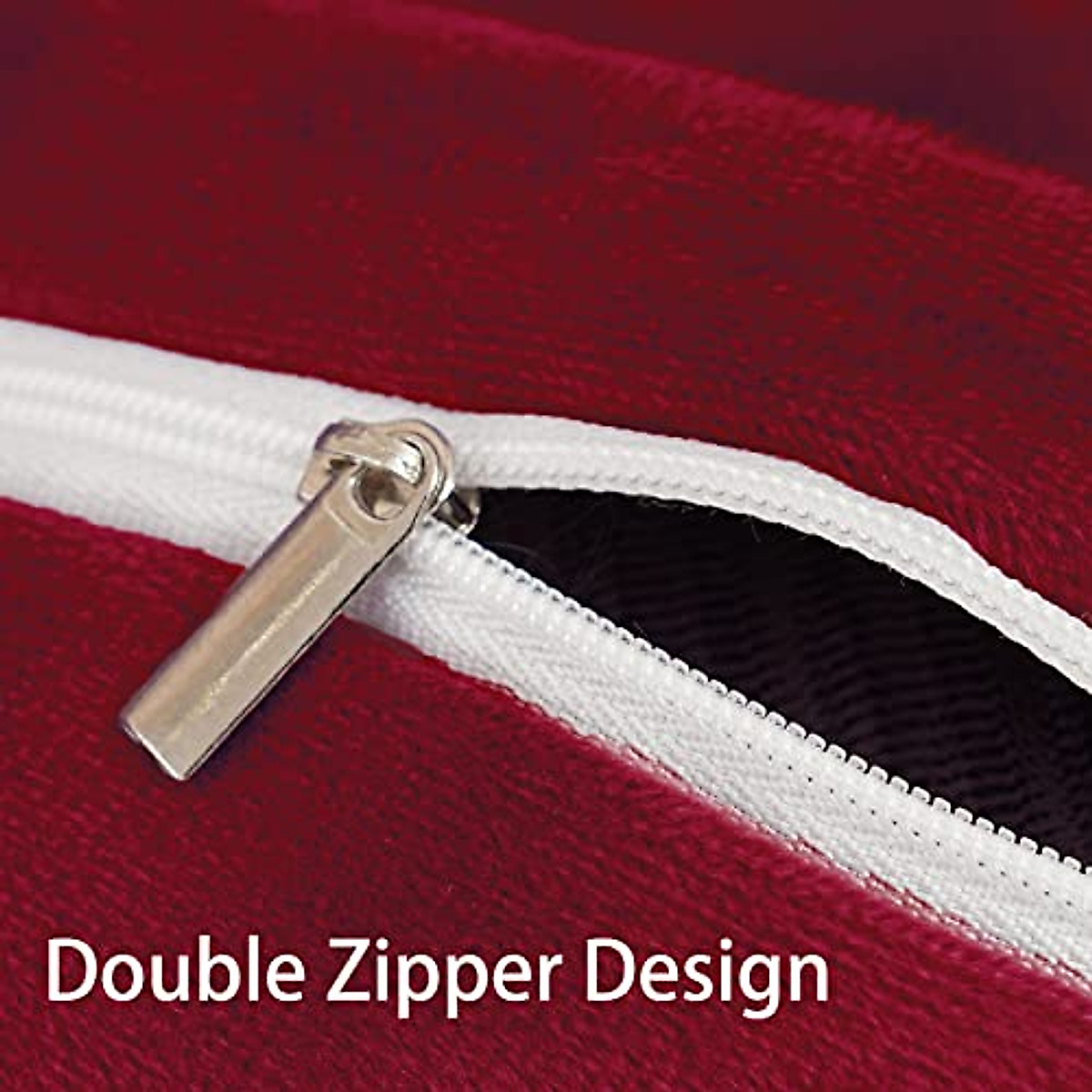 Dekoresyon Plush Duvet Cover Set, Luxury Ultra Soft Velvet Duvet Cover Set Fluffy Plush Shaggy Bedding Sets 4 Pieces (1 Duvet Cover + 2 Pillow Case + 1 Pillow Cover) Zipper Closure (Queen, Red)