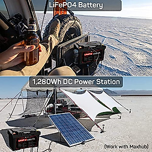 DR.PREPARE 12V 100Ah LiFePO4 Battery with Hub, 1280Wh Portable Power Station Solar Powered Battery, Battery Backup Power Supply for Home, CPAP, Outdoor RV, Off Grid Applications, POWERMAX