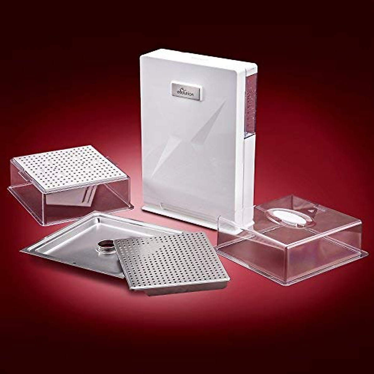 STX Evolution Foldable Family-Sized Food Steamer, Model STX-EV-WH, Featuring a Large Capacity (1.8 Liter) BPA-Free Water Reservoir with Time Matched Water Levels and Dual Level Stackable Trays