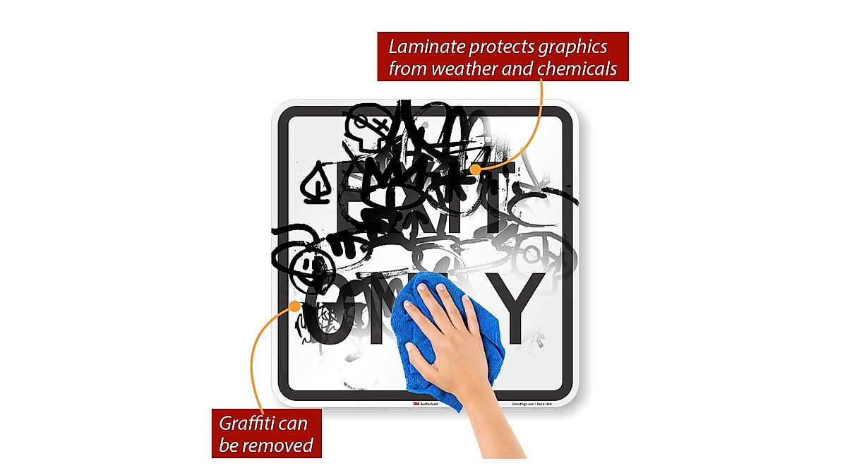 "Exit Only" Sign By SmartSign | 18" x 18" 3M High Intensity Grade ...