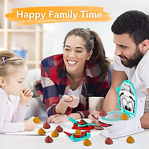 Red Stars Family Poop Shoot The Toilet Creative Toy for 4-12 Years Boys and Girls,Include 12 Poops, 2 Launchers and A Sticker