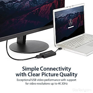 StarTech.com USB 3.0 to DisplayPort Adapter, 4K 30Hz UHD, USB to DP Display Adapter, External Adapter for Mac & Windows, TAA