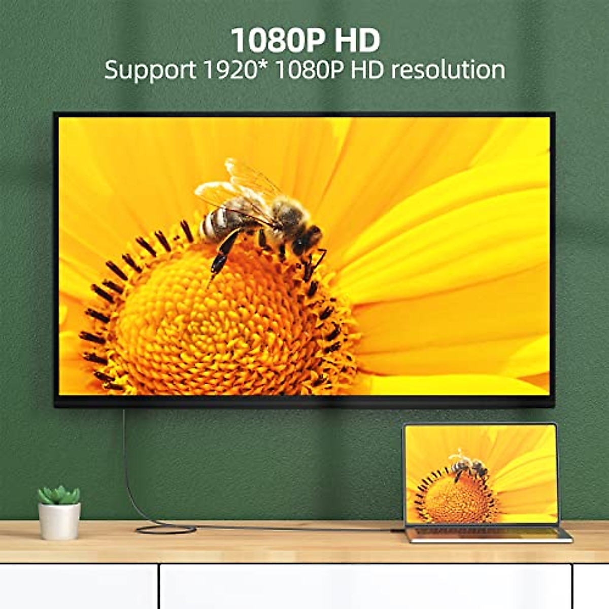 FEMORO USB C to DVI Cable 3 Feet, USB-C (Thunderbolt 3 Compatible) to DVI Cable [Support DVI 4K, 24K Gold Plated, Braided] Compatible for MacBook Pro 2016-2020, Surface Book 2, Dell XPS 13/15, Galaxy