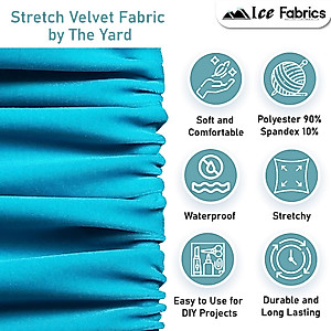 Ice Fabrics Stretch Velvet Fabric by The Yard - 60" Wide Soft Stretchy Fabric for Sewing Clothes, Apparel, Costume, Crafts - 90% Polyester 10% Spandex - Purple - 1 Yard