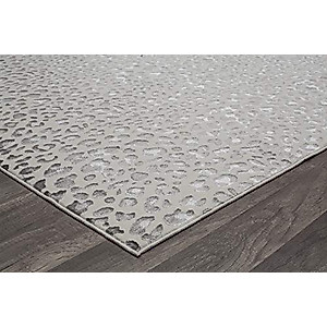 CosmoLiving by Cosmopolitan HZ50A Cougar Area Rug, Snow Leopard