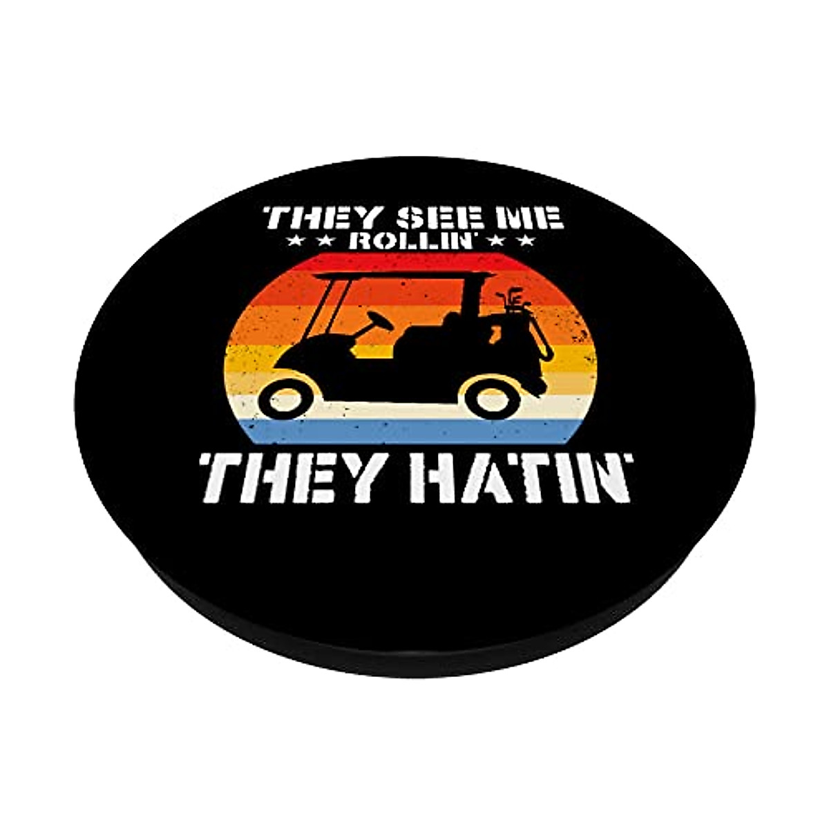 Funny Vintage Golfing Apparel They See Me Rolling Golf Cart PopSockets Swappable PopGrip