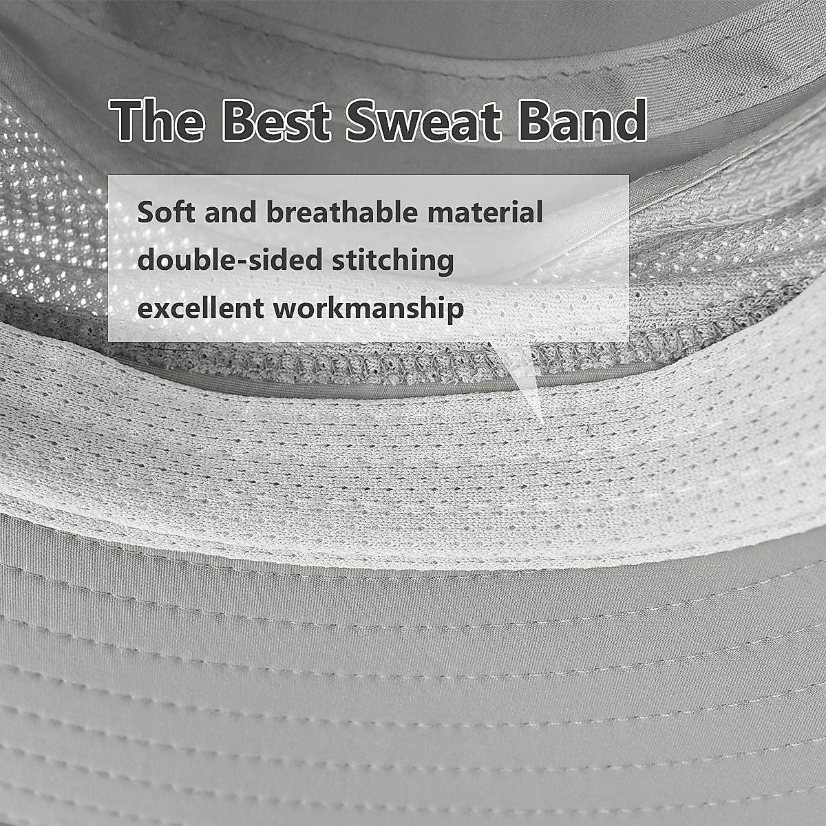 LCZTN Mens UPF 50+ Sun Protection Safari Cap Wide Brim Fishing Hiking Hat with Neck Flap for Garden Work (2 Pack-Light Grey＆Light Grey)